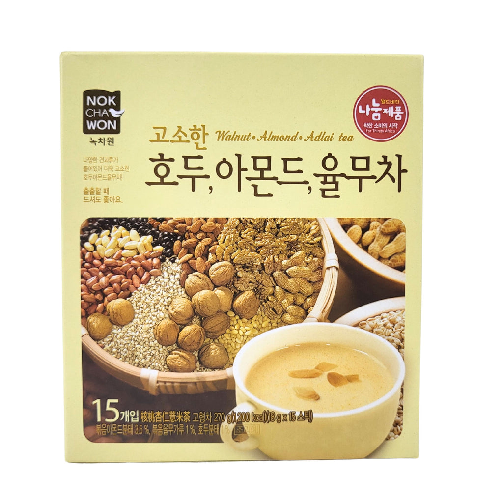 [Nokchawon] Walnut, Almond, Adlai Tea / 녹차원 고소한 호두 아몬드 율무차 (270g , 18g