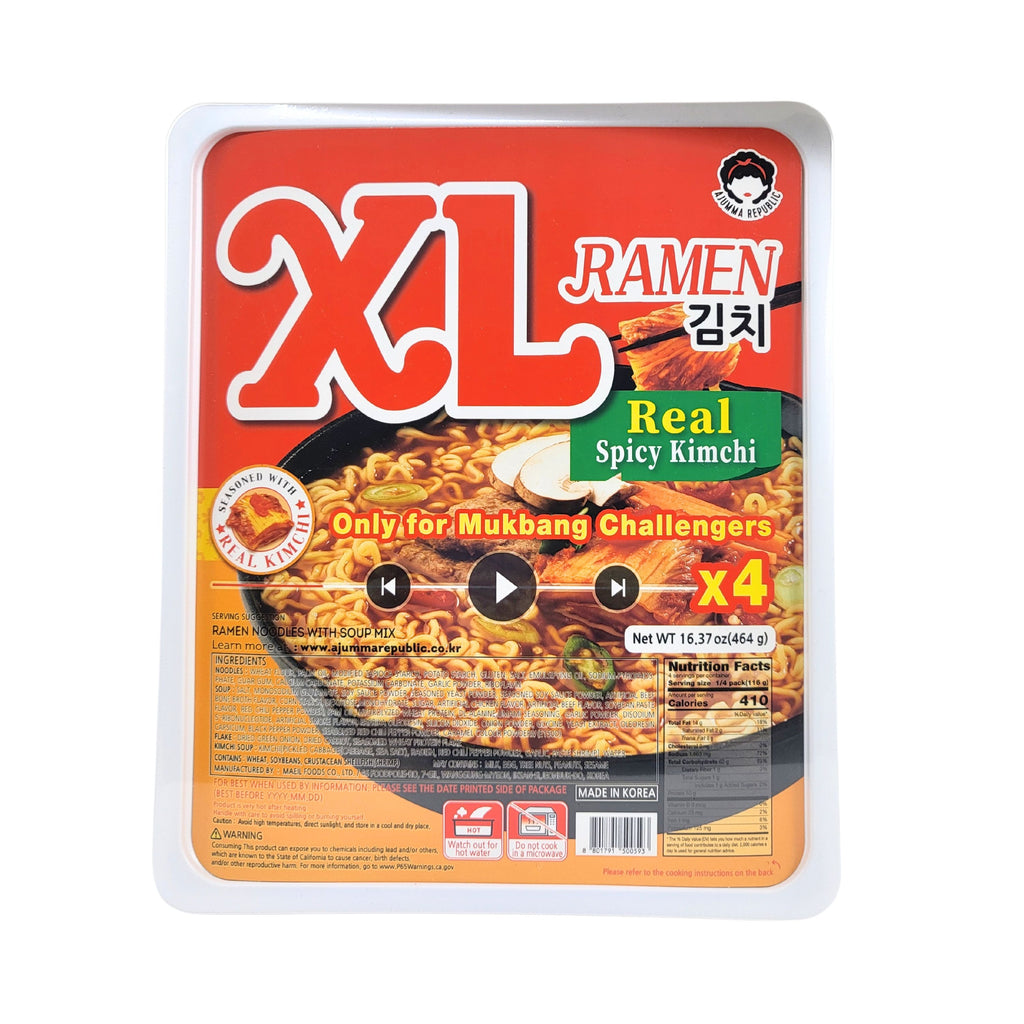 [Ajumma Republic] XL Ramen Real Spicy Kimchi / 아줌마리퍼블릭 XL 김치 라면 4인분 (4