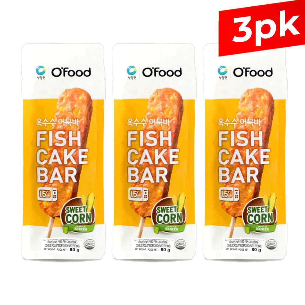 [O'Food] Fish Cake Bar Sweet Corn / 청정원 오푸드 옥수수 어묵바 (80g x3)