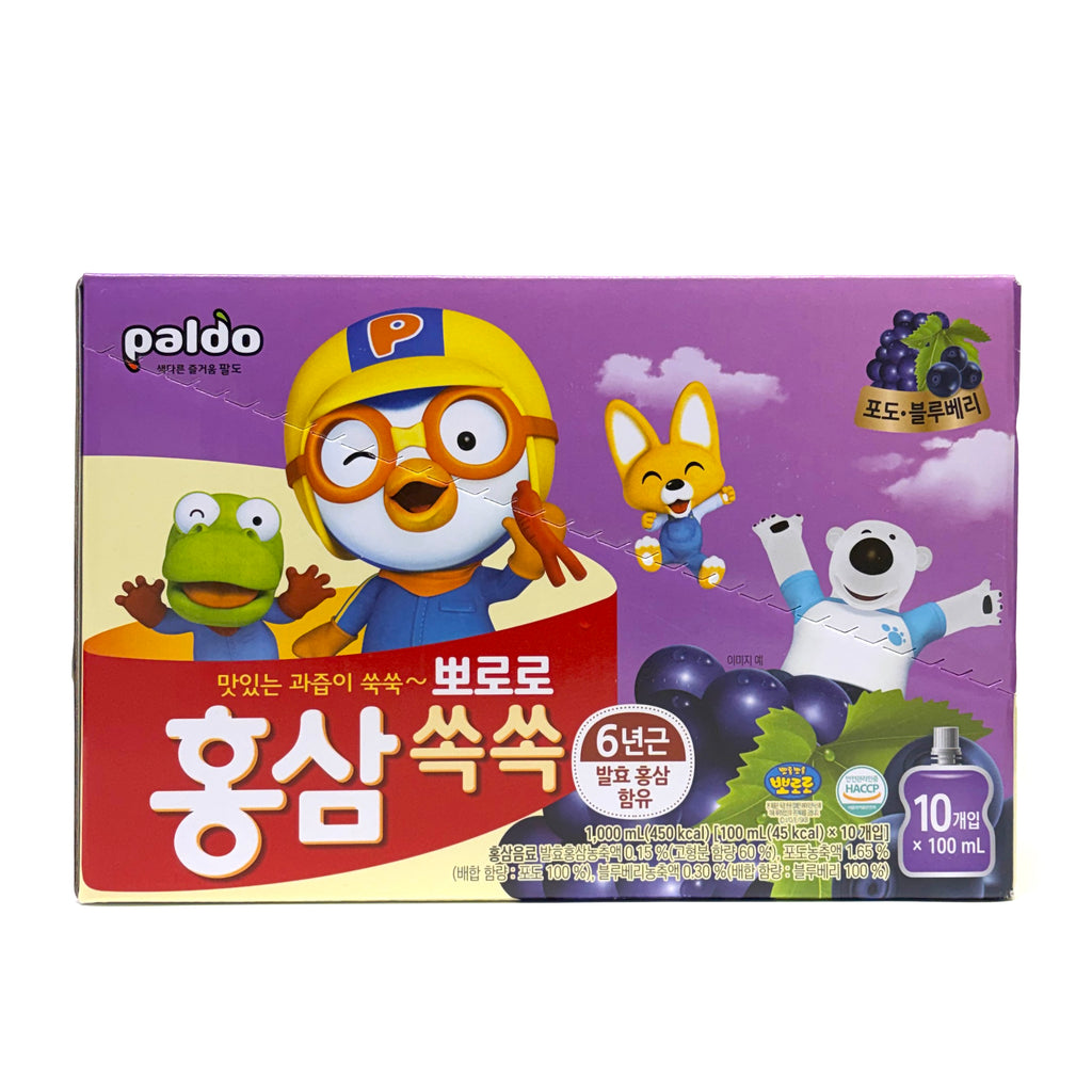 [PALDO] Pororo Red Ginseng Drink Grape & Blueberry / 팔도 뽀로로 홍삼 드링크 포도