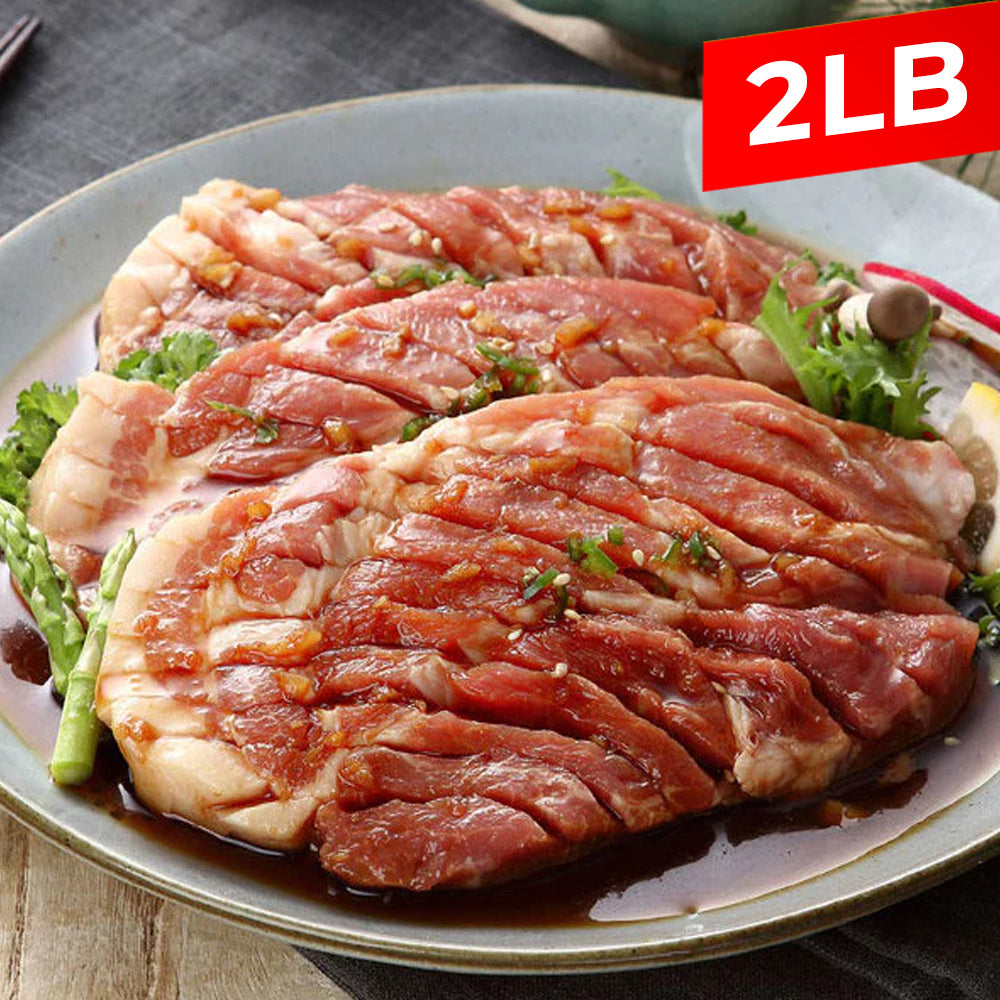 Pork Collar Comb-Cut Marinated / 양념 벌집 목살 스테이크 (2lb)