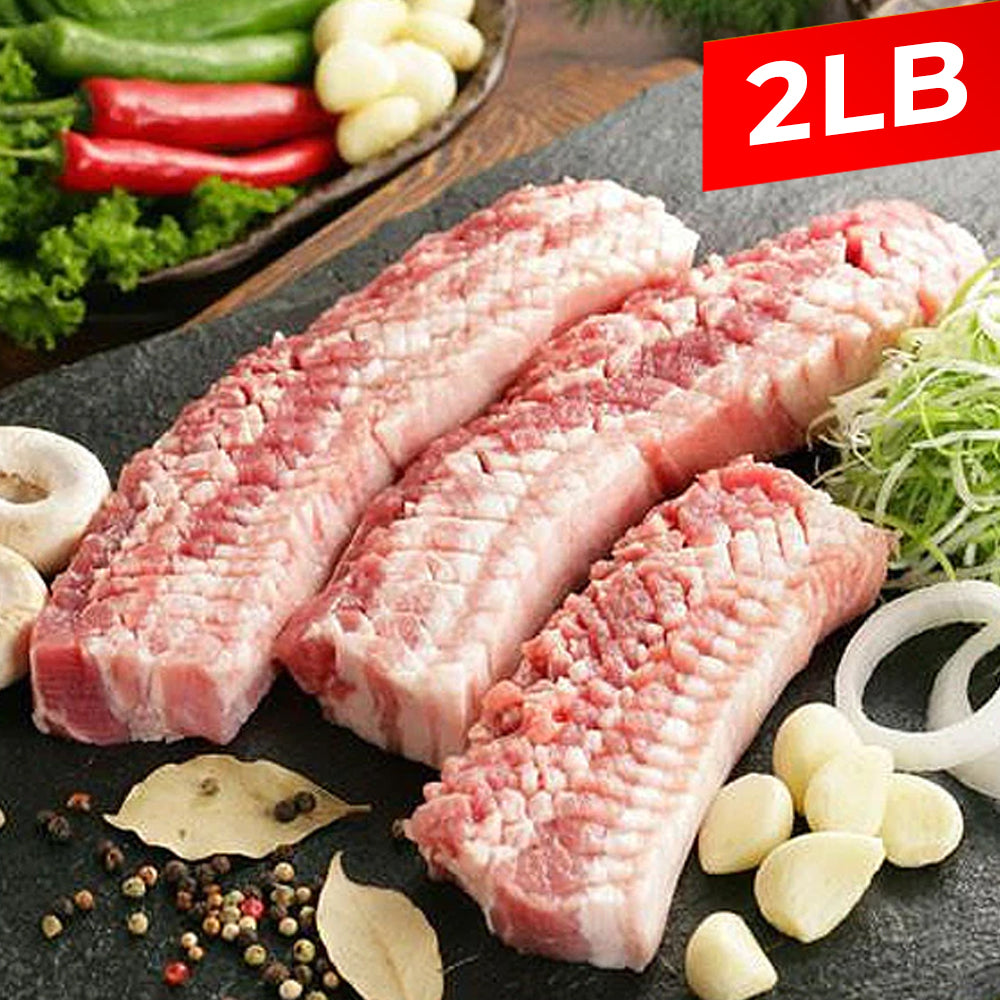 Pork Belly Sliced Comb-Cut / 돼지 벌집 삼겹살 (2lb)