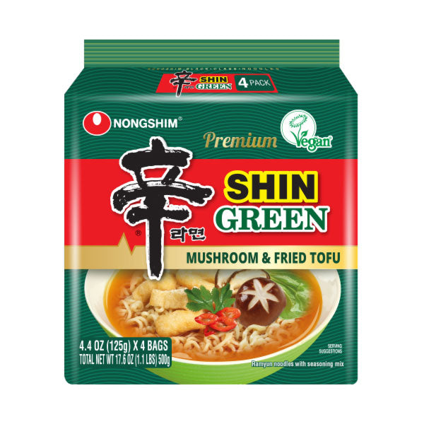 [Nongshim] Shin Green Ramen Mushroom & Fried Tofu / 농심 신라면 그린 라면 (4pk)